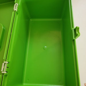Vintage Sewing Box or Storage Container Lime Green Plastic // - Etsy