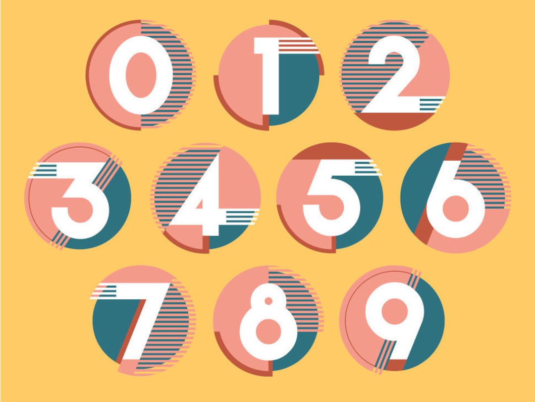 ART DECO Number Set, Vector EPS, Digital Buttons Icons - Etsy