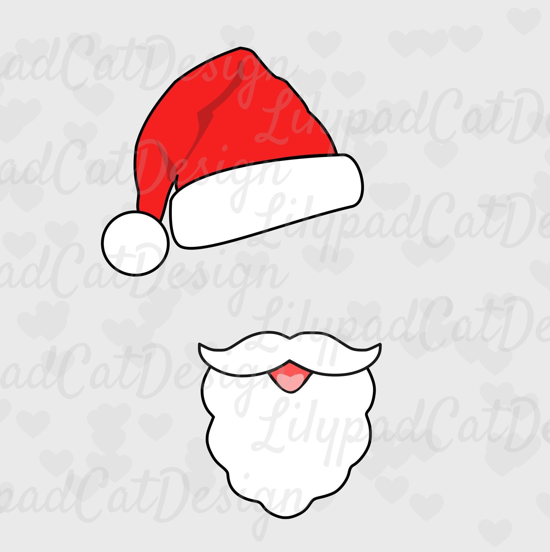 Santa SVG PNG DXF Santa Monogram Svg Christmas Svg Santa Hat | Etsy