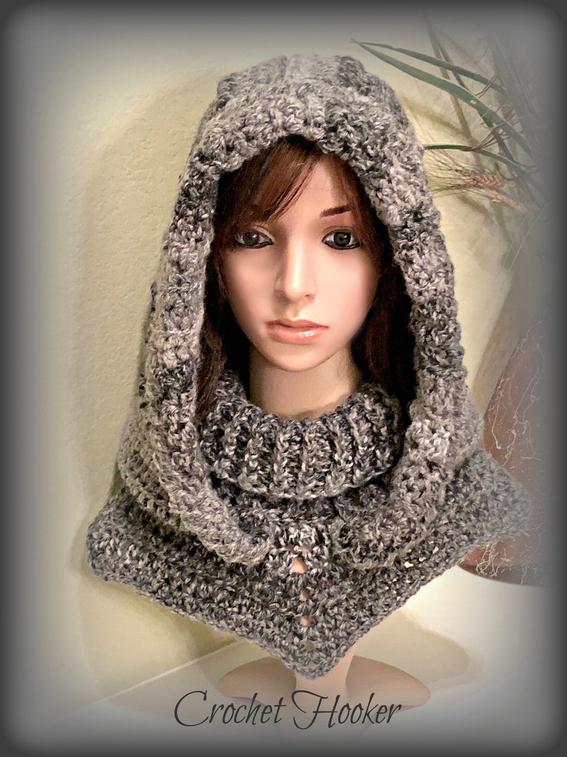 Pattern Capuche Turtleneck Crochet Hooded Cowl Headgear Etsy