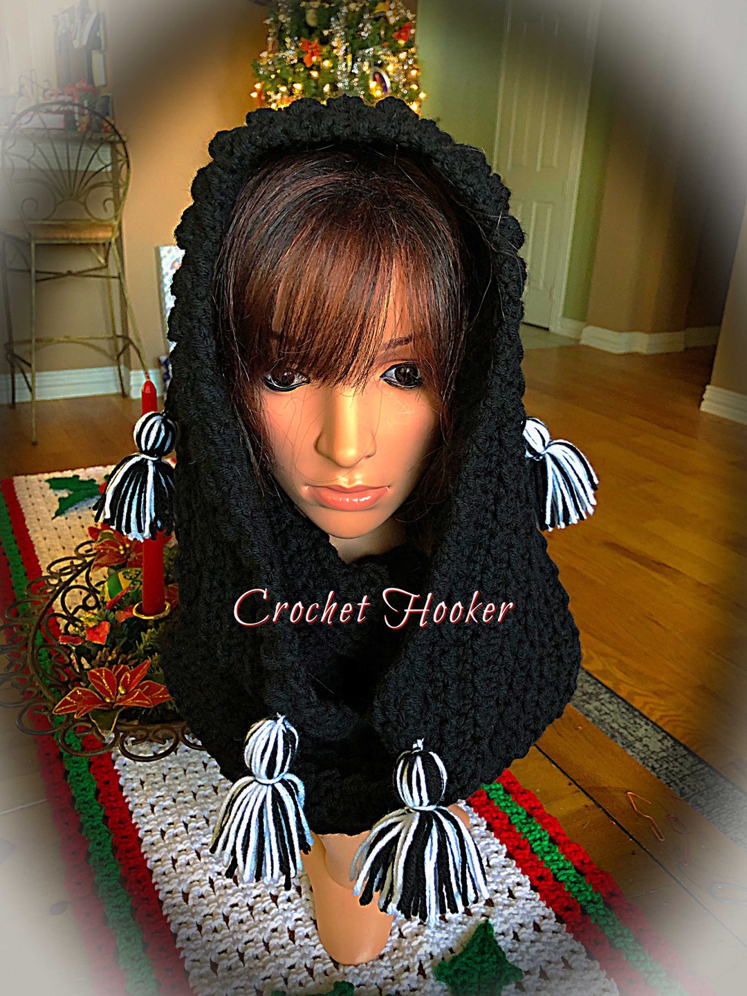 PATTERN ONLY Wednesday Addams Inspired Crocheted Hooded Snood/cowl - Etsy