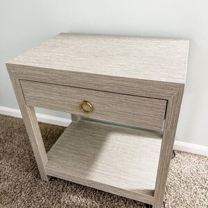 Grasscloth End Table Nightstand Bedside Table Modern - Etsy