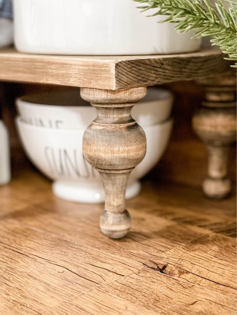 Farmhouse Wood Riser Tray Wood Tray Home Decor Kitchen - Etsy