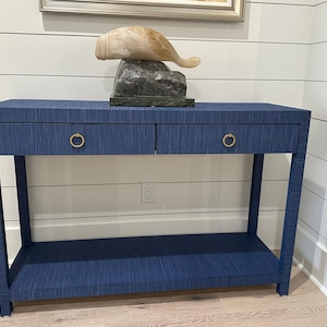 Hand Wrapped Grasscloth Console Table: Custom Entryway Furniture - Etsy