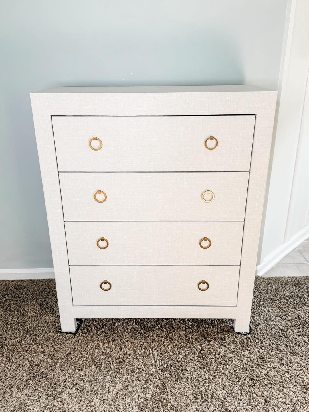 Handmade Grasscloth Dresser: Modern Coastal Bedroom Furniture - Etsy