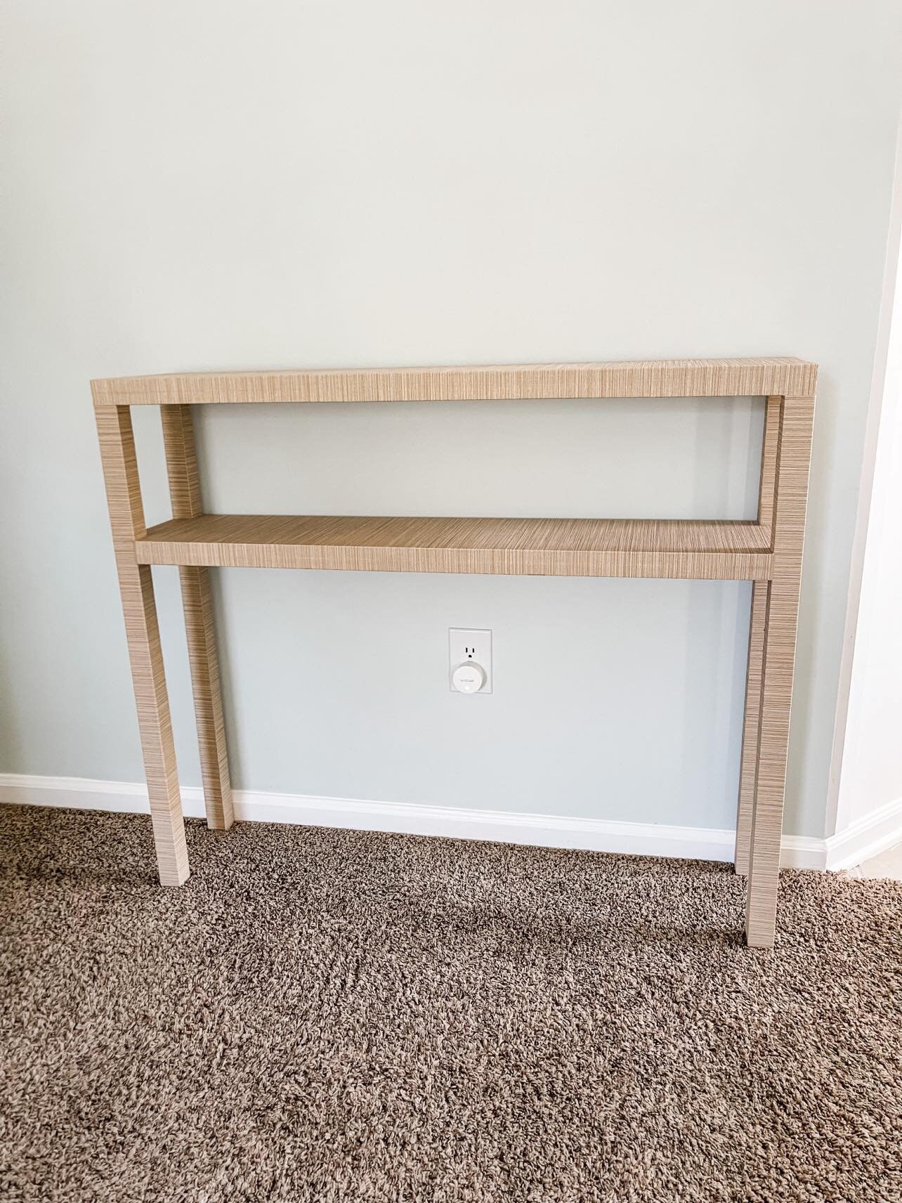 Grasscloth Console Table Modern Coastal Parsons Table - Etsy