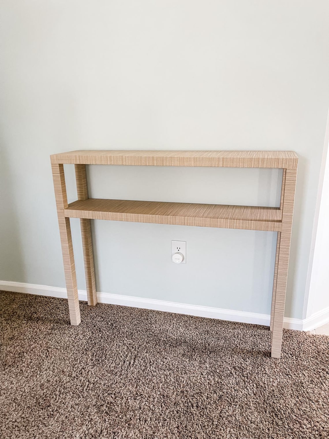Grasscloth Console Table Modern Coastal Parsons Table - Etsy