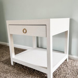Modern Grasscloth Nightstand: Coastal Beach House Bedroom Furniture - Etsy