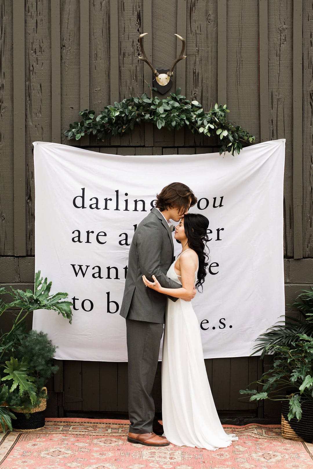 Personalized Wedding Quote Sign, Custom Wedding Ceremony Name Backdrop ...