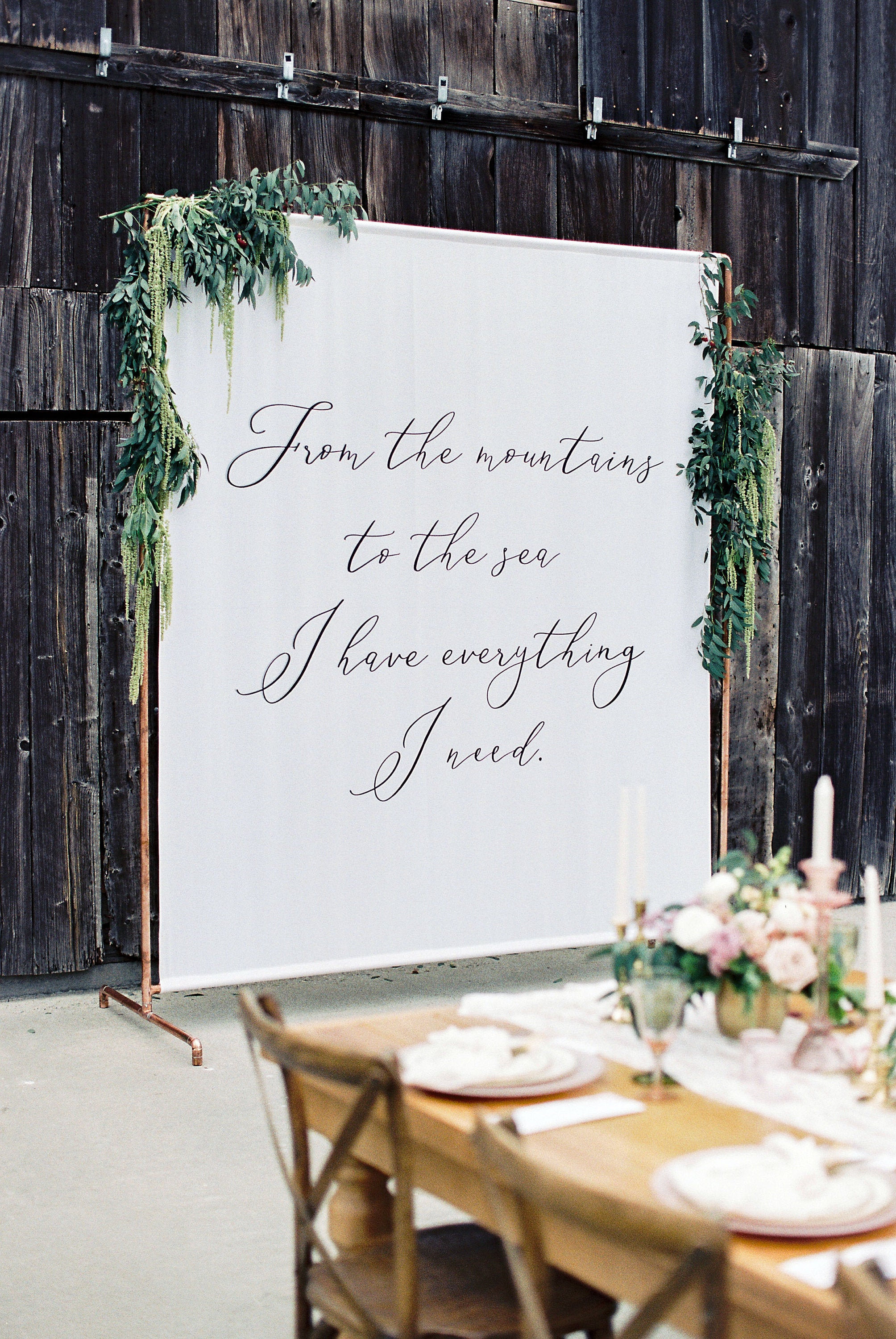 Personalized Wedding Quote Sign, Custom Fabric Wedding Ceremony Name ...