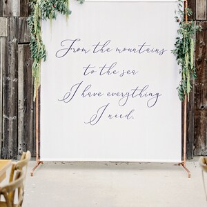 Personalized Wedding Quote Sign, Custom Fabric Wedding Ceremony Name ...