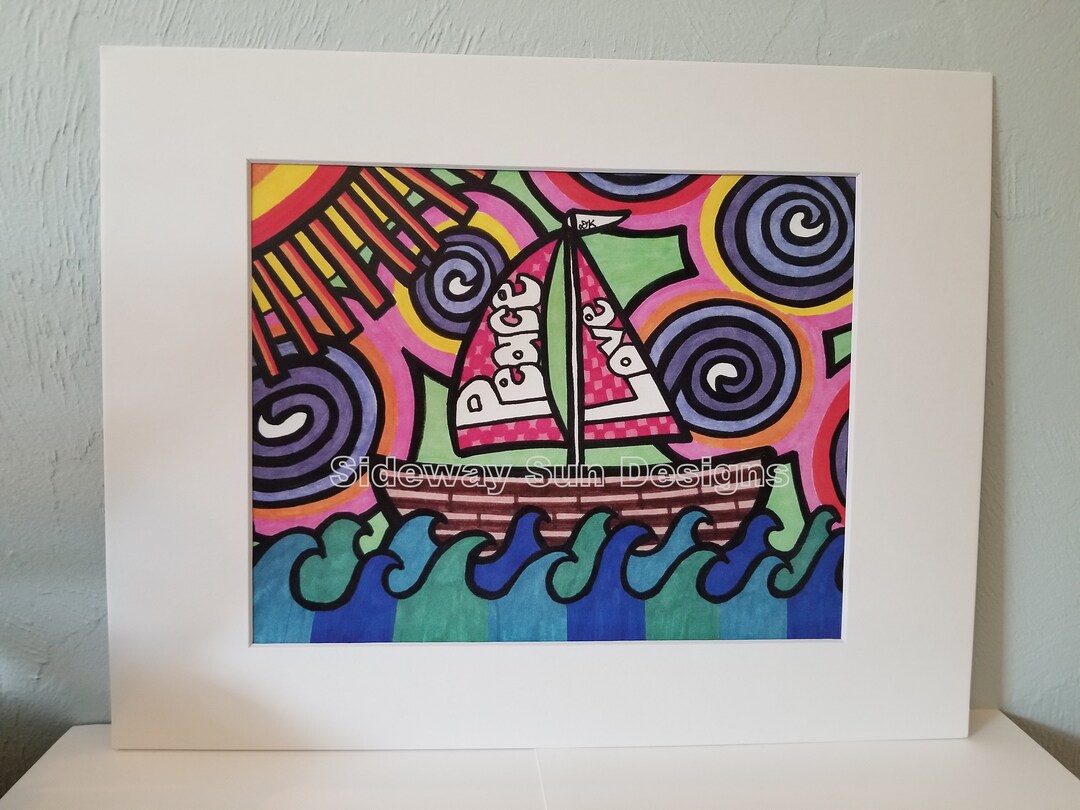 Original Art Print, Happy Art, Wall Decor, Unique Gift, Handmade ...