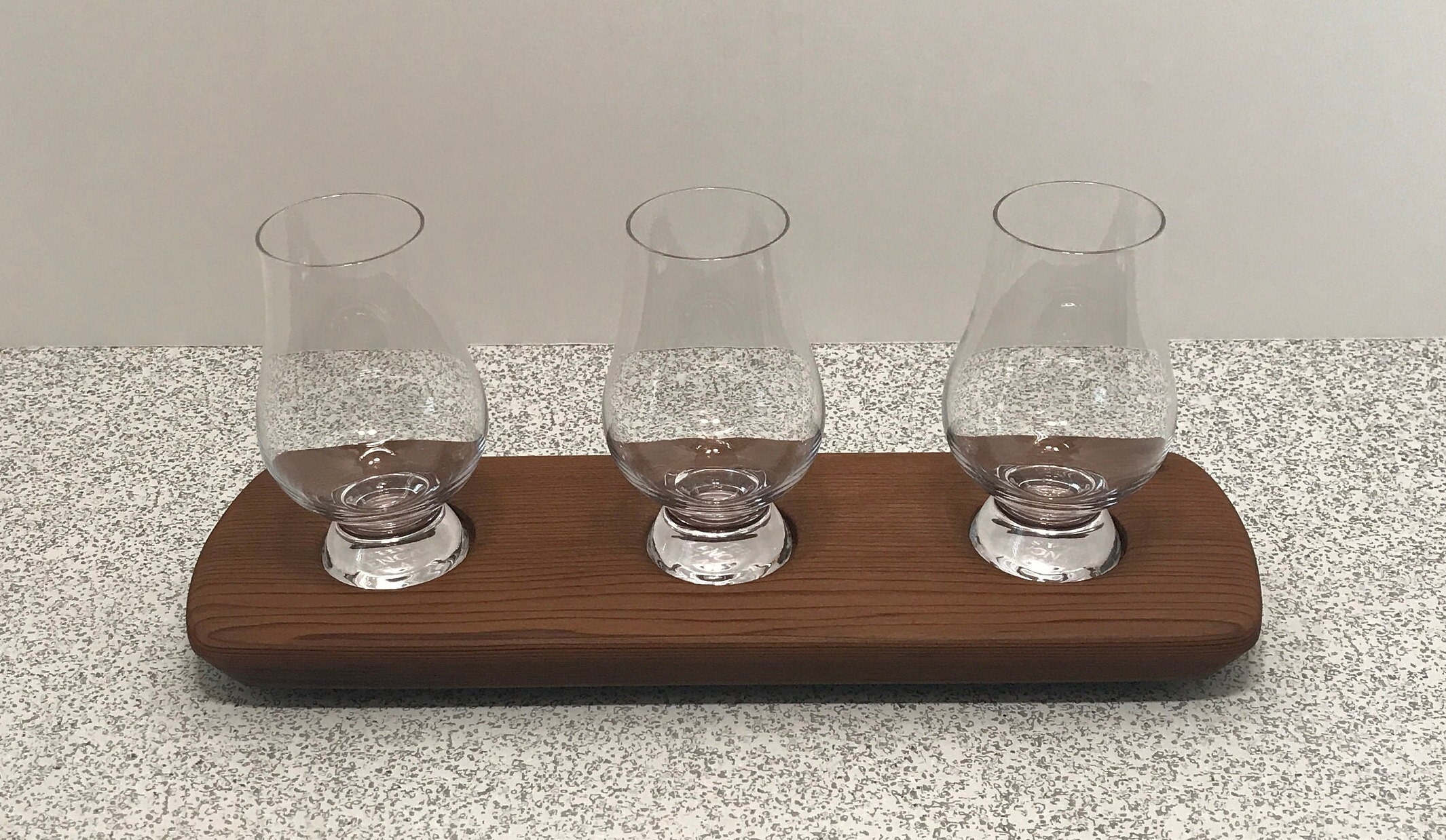 Personalized 3 Glencairn Glass Serving Tray Set -solid Reclaimed ...