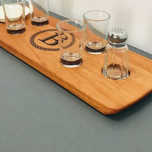Monogrammed Tequila Flight 4 Heavy Base Shot Glasses With Salt Shaker ...