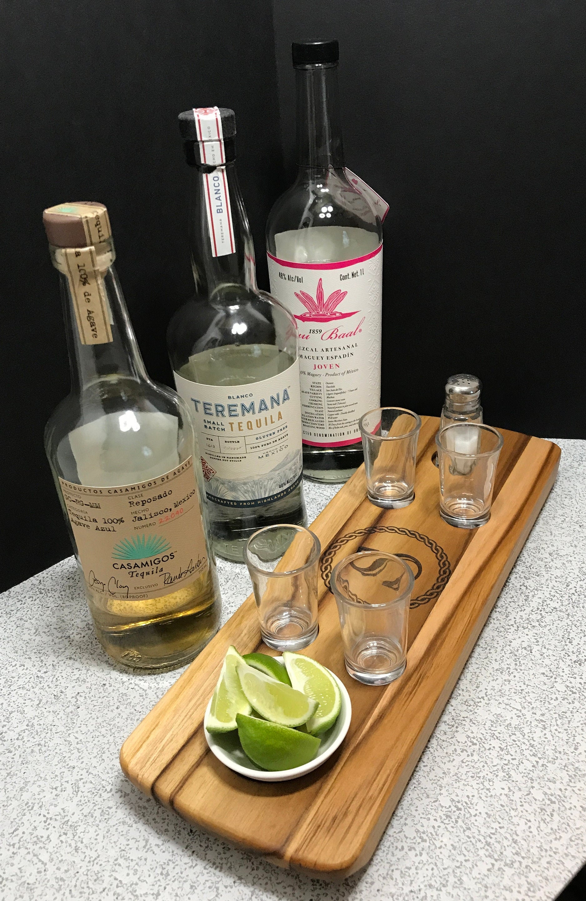 Monogrammed Tequila Flight 4 Heavy Base Shot Glasses With Salt - Etsy