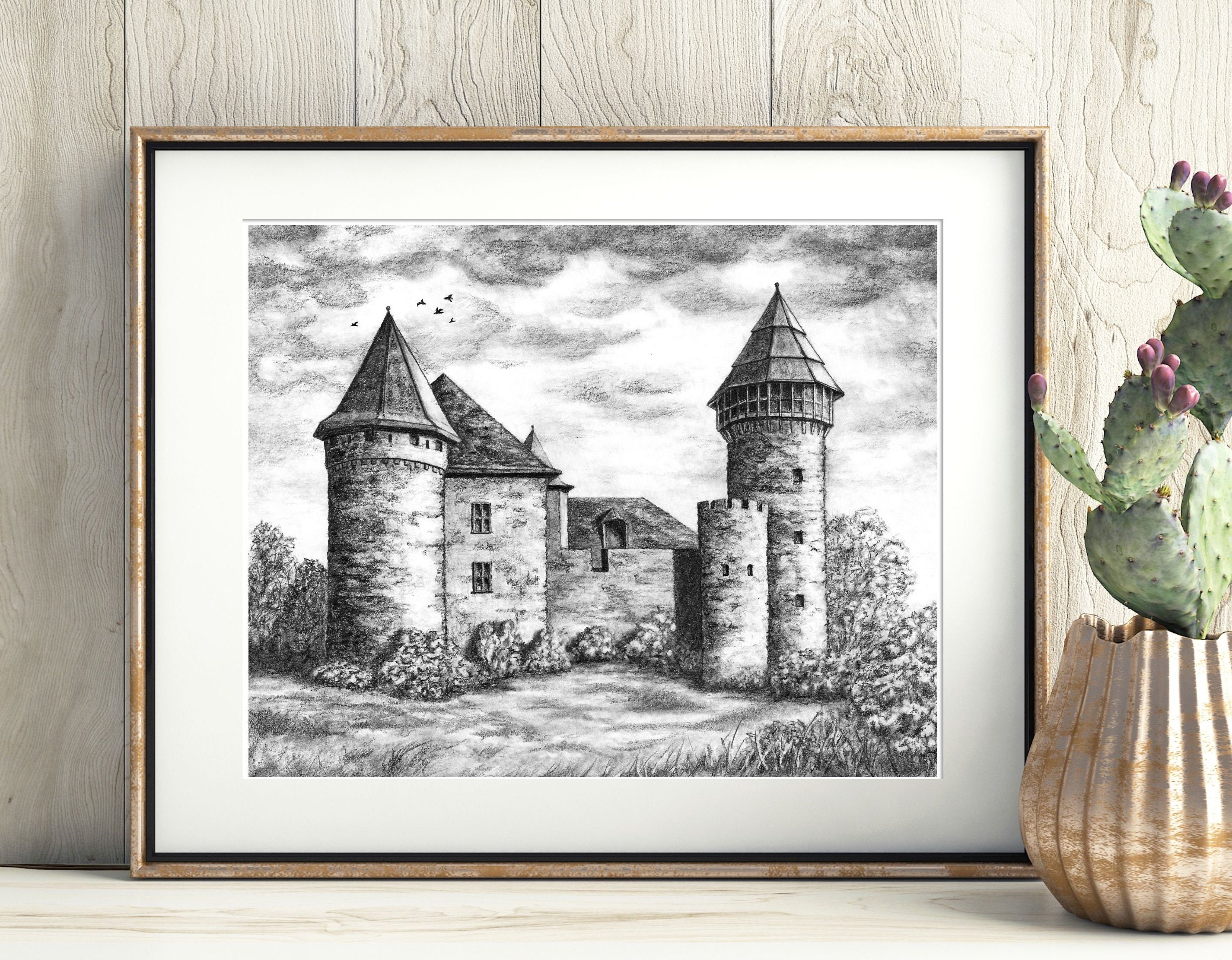 Medieval Castle Drawing Front View