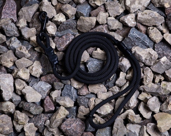 Full Black climbing rope leash / Handmade leash with snap hook | Etsy