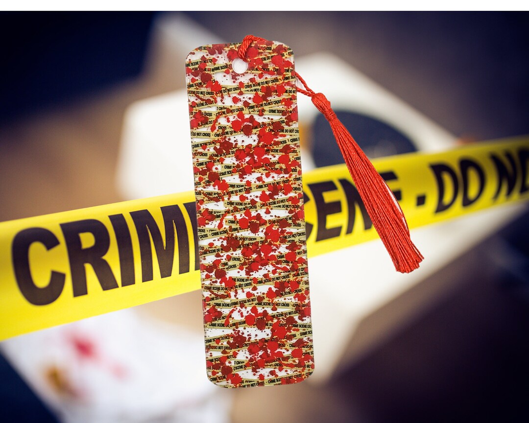 True Crime Bookmark | Blood Splatter Bookmark | Caution Tape Bookmark ...