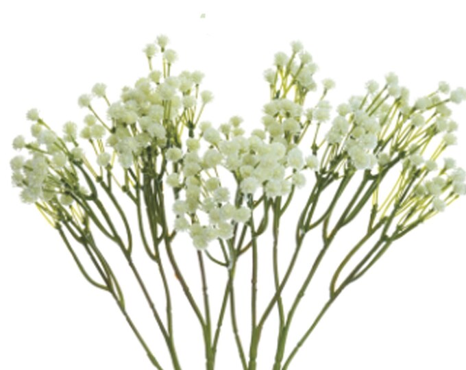 15 Faux Real Touch Gypsophila Bush, Cream Artificial Baby's Breath ...