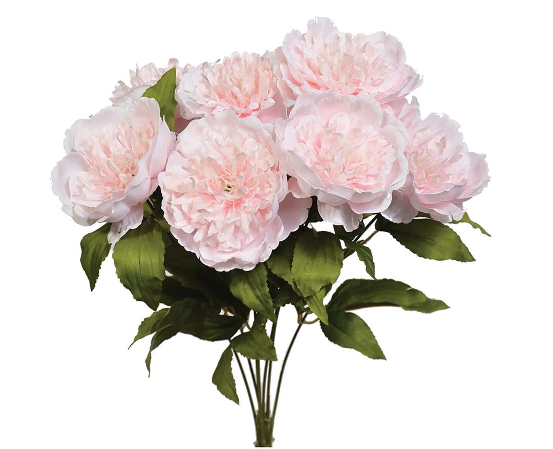 Lychee Pink Peony Bush, Artificial Peonies Flowers, Stems, Wedding ...