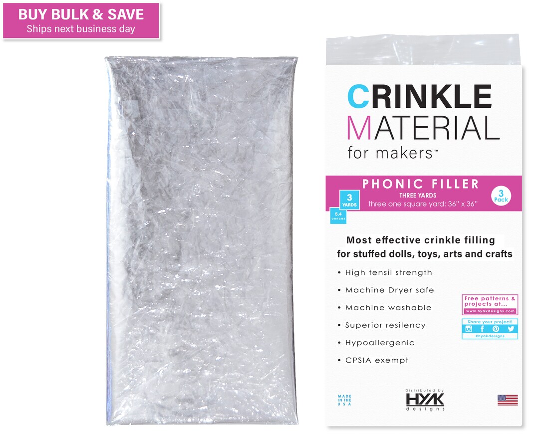 3 Yards of Crinkle Material for Makers | Commercial Grade Plastic ...