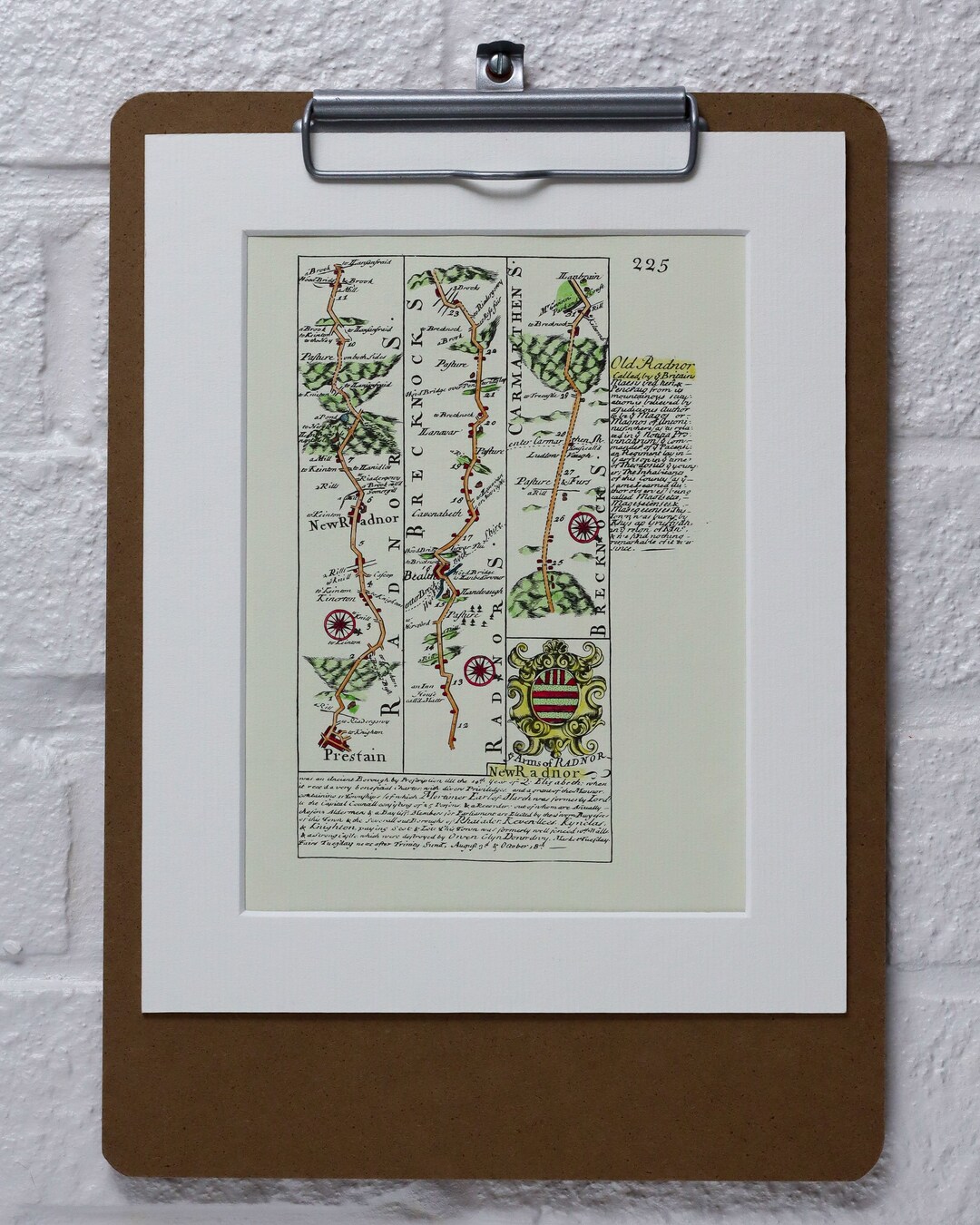Map No 225 New Radnor to Prestain - Etsy.de