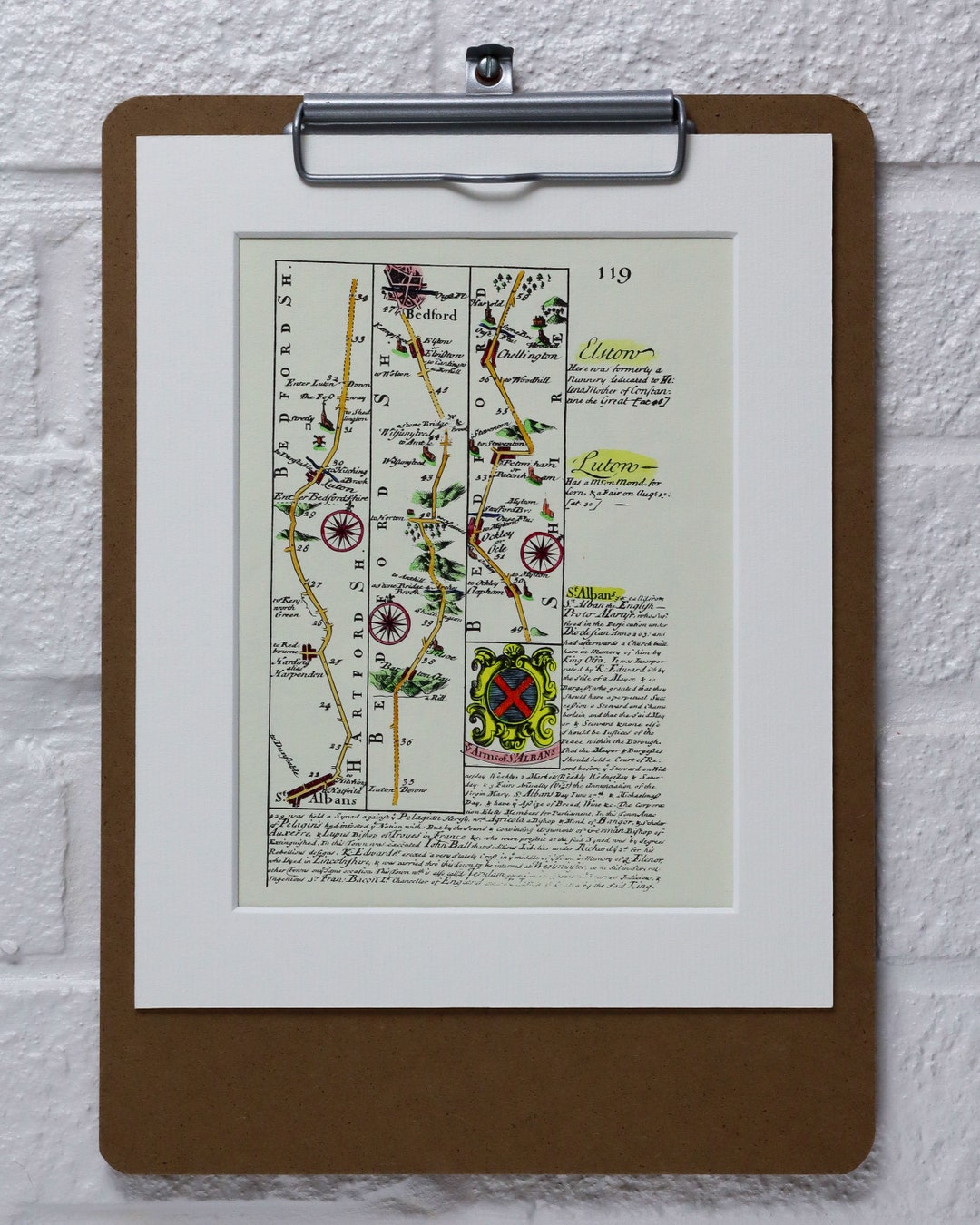 Map No. 119 St. Albans to Chellington - Etsy