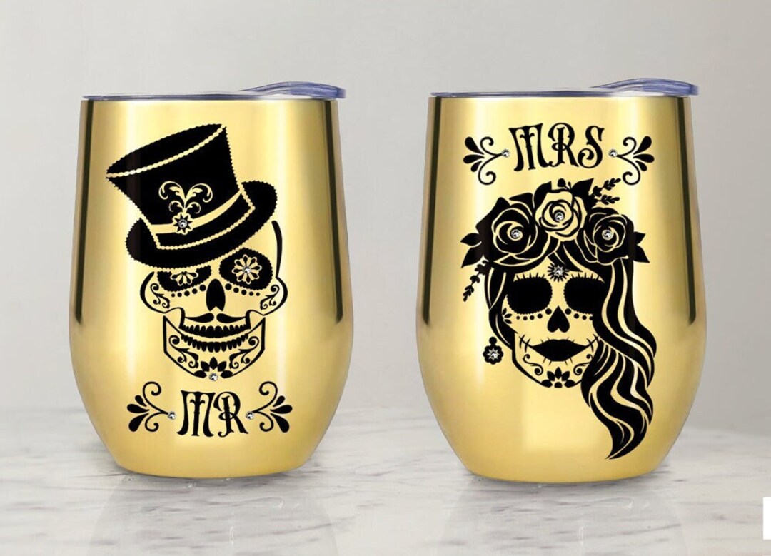 Dia De Los Muertos Glasses, Day of the Dead Glass, Halloween Glasses ...