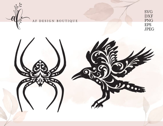 Spider Raven Svg Instant Svg/dxf/png/eps Crow Svg Crow - Etsy
