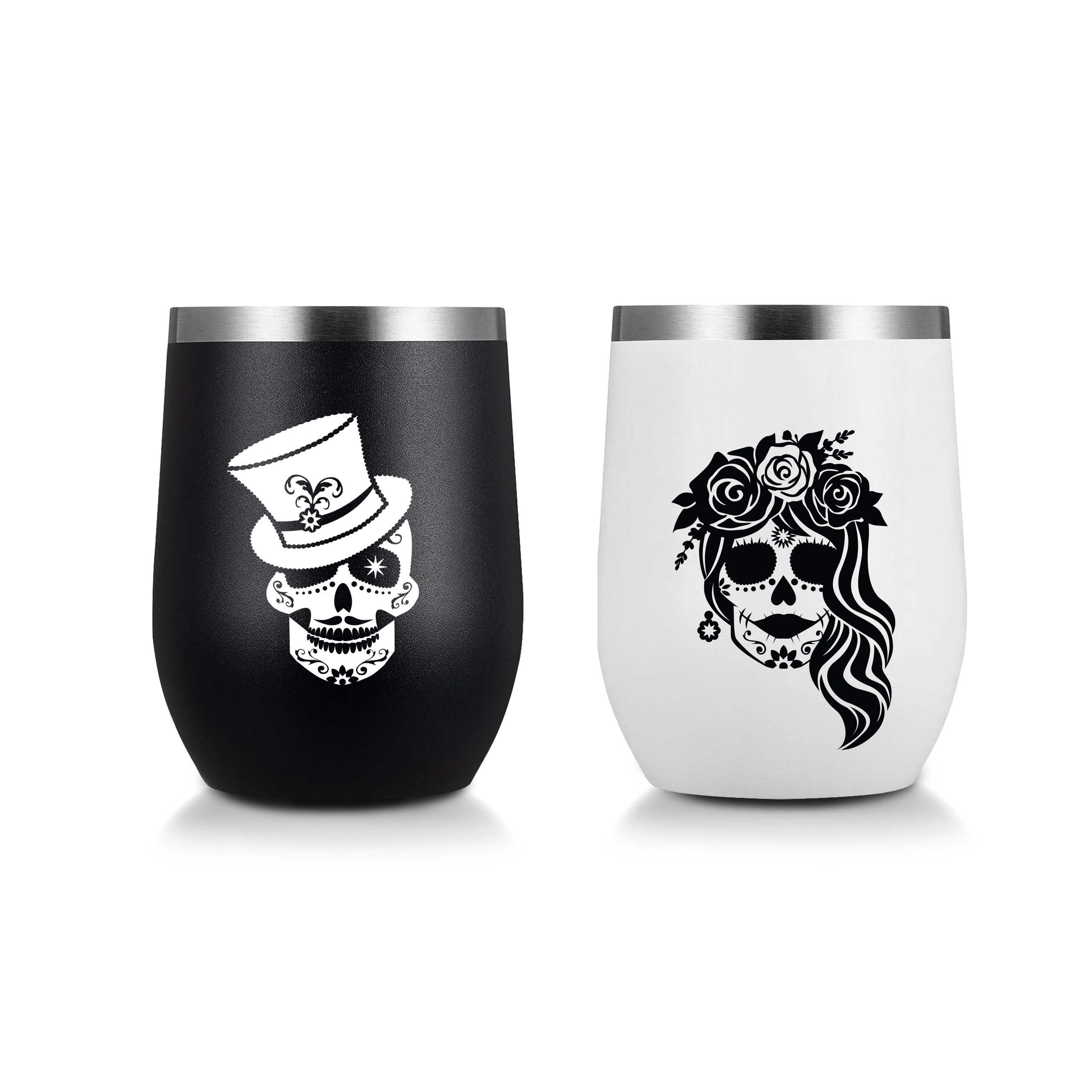 Dia De Los Muertos Glasses, Day of the Dead Glass, Halloween Glasses ...