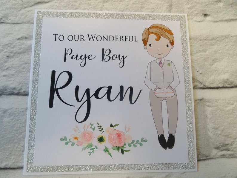 To Our Wonderful Page Boy custom Card Personalised Page Boy - Etsy UK