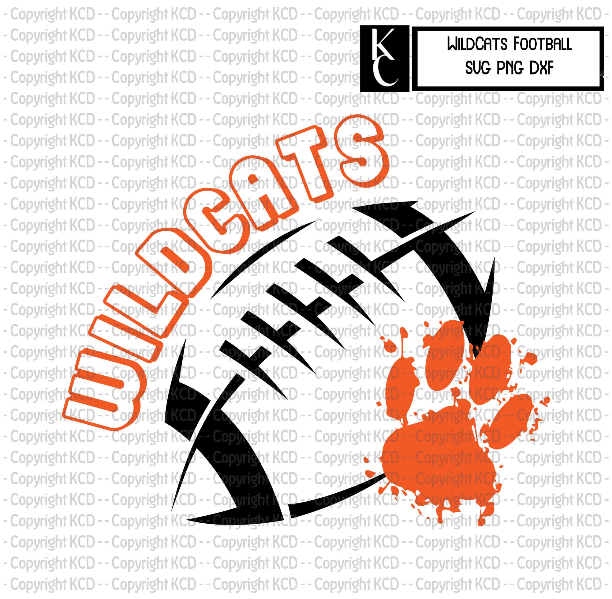 Wildcat Football Paw SVG Sublimation or Cut File Dxf PNG - Etsy