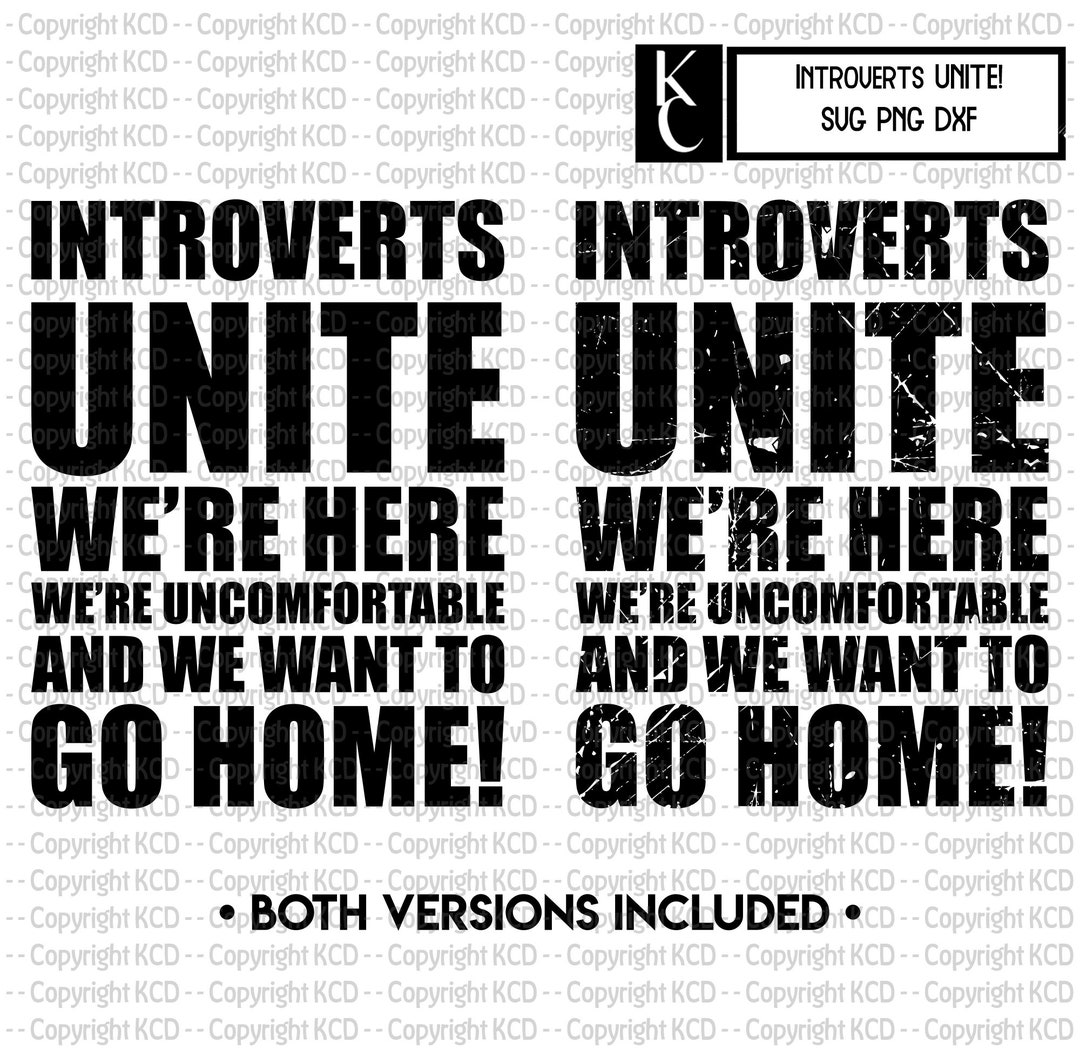 Introverts Unite! SVG DXF Sublimation Cut File - Funny Introvert Shirt ...