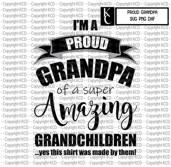 Proud Grandpa SVG DXF PNG Shirt Design | Etsy