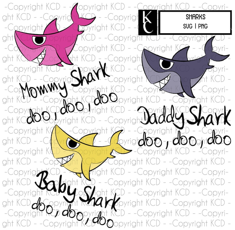 Sharks Doo Doo Doo Svg Png UPDATED WITH DXF - Etsy