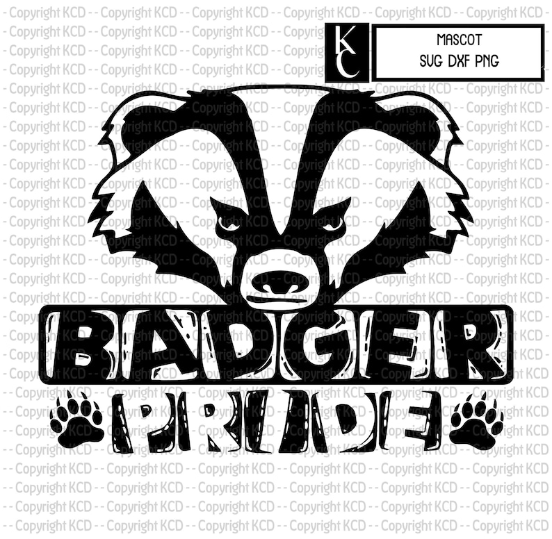 Badger Pride SCG DXF PNG - Mascot Shirt Design - Etsy