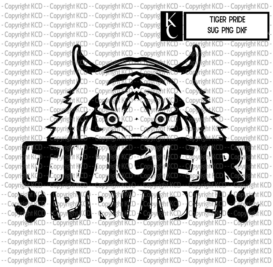 Tiger Pride SVG DXF PNG Tiger Mascot Design Tiger Tee | Etsy