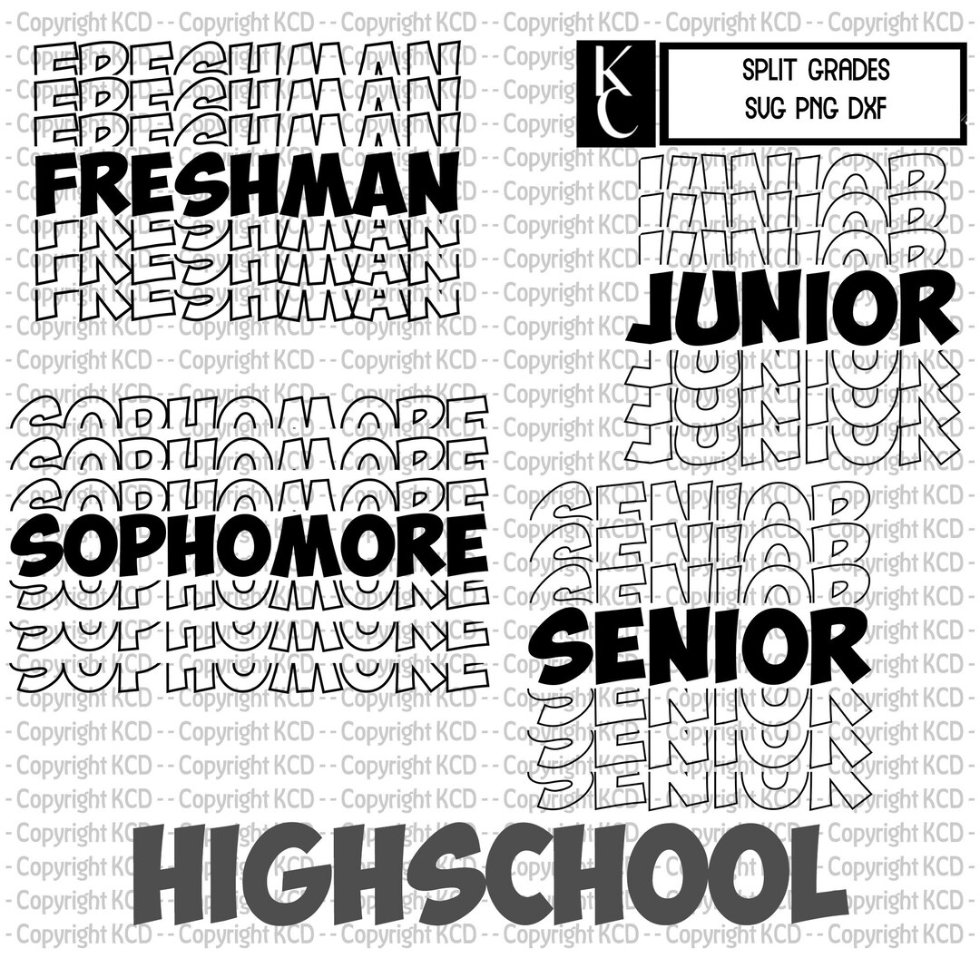 Back to School Grade SVG Cut Files DXF Sublimation Freshman Sophomore ...