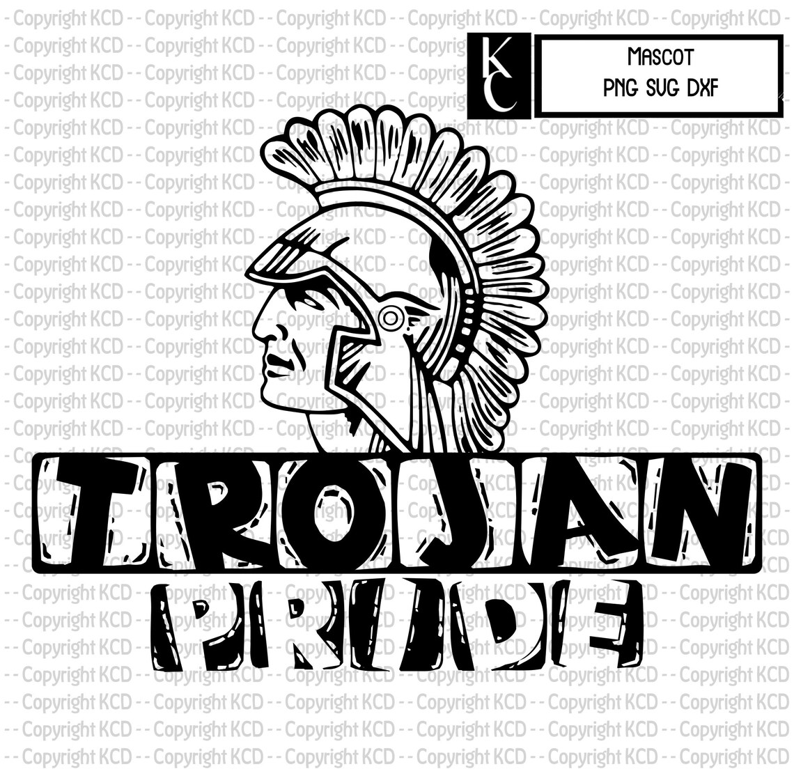 Trojan Pride SVG DXF PNG Mascot Tee Design - Etsy