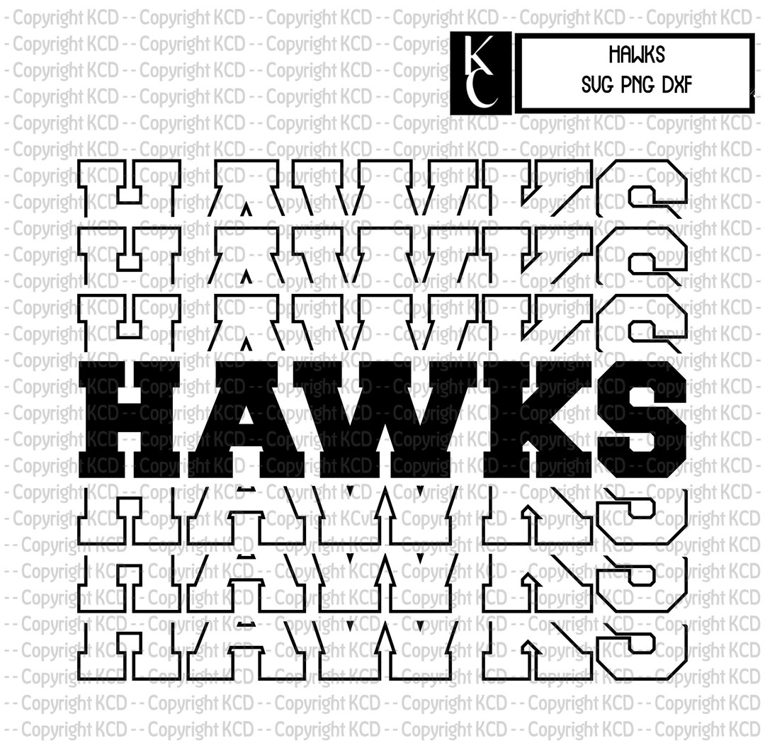 HAWKS SVG DXF Sublimation or Cut File - Etsy
