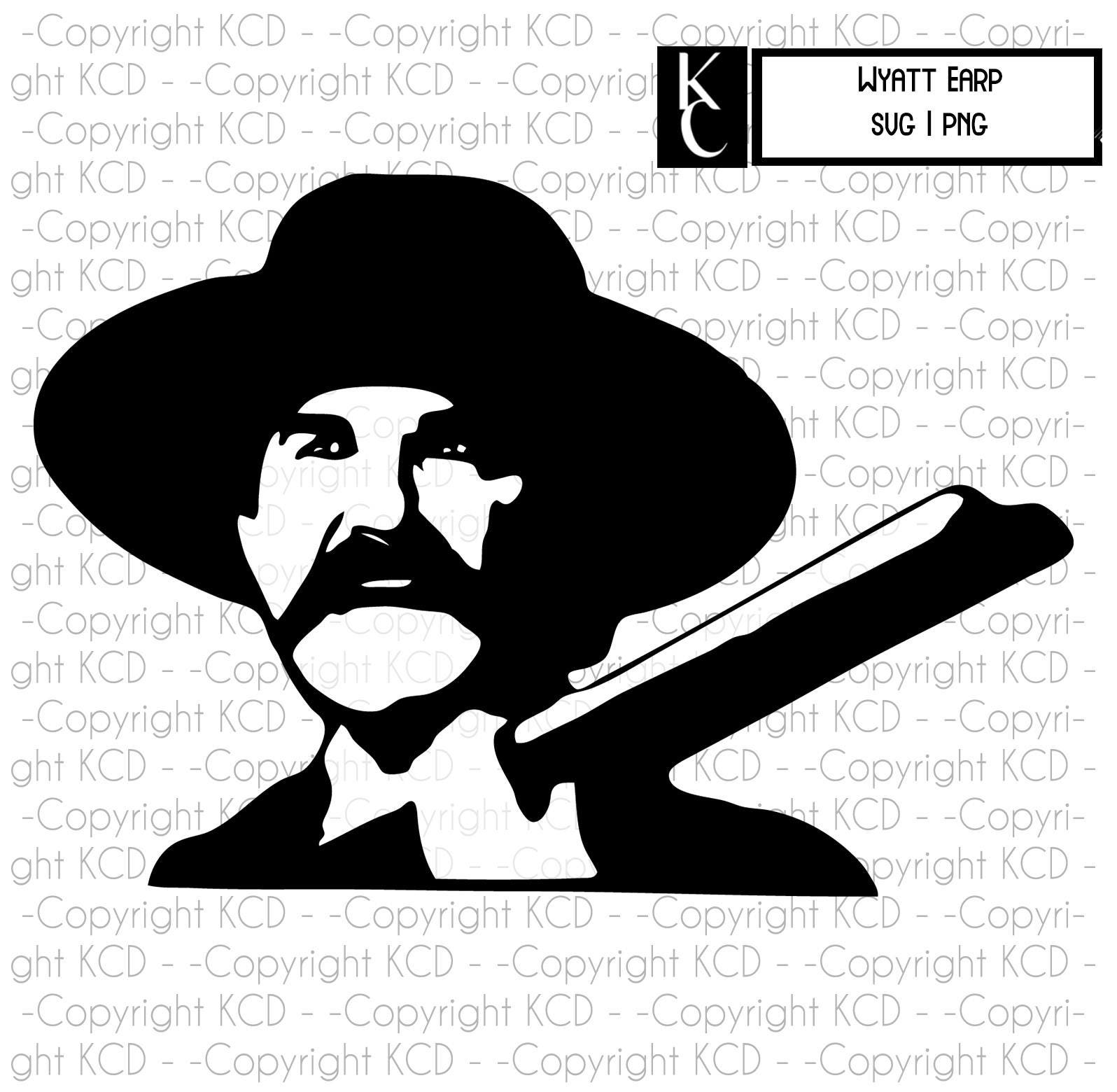 Wyatt Earp Clip Art (svg,dxf, Png) Cricut- Layered Cut File- Tombstone ...