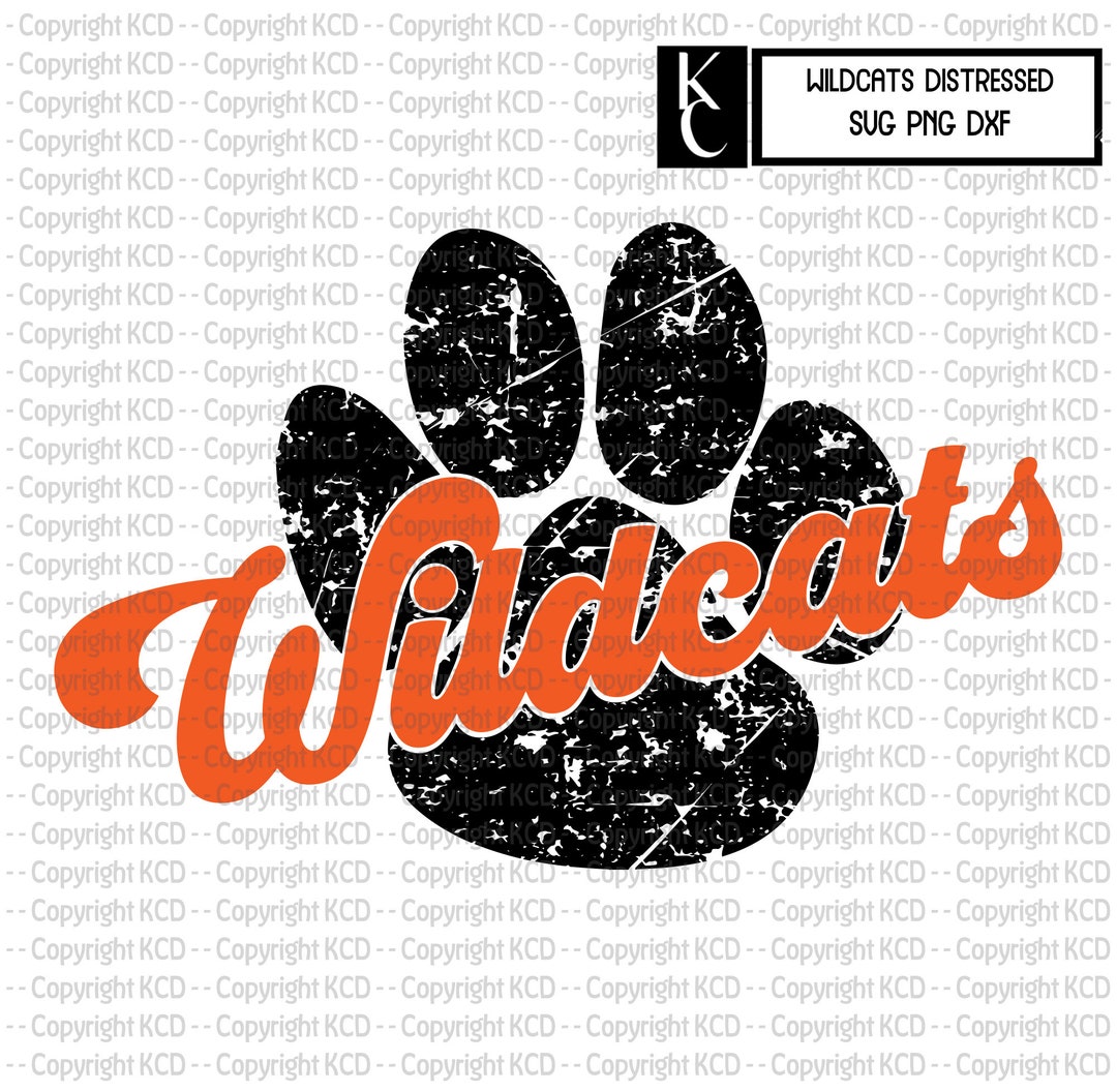 Wildcats Distressed SVG DXF PNG - Etsy