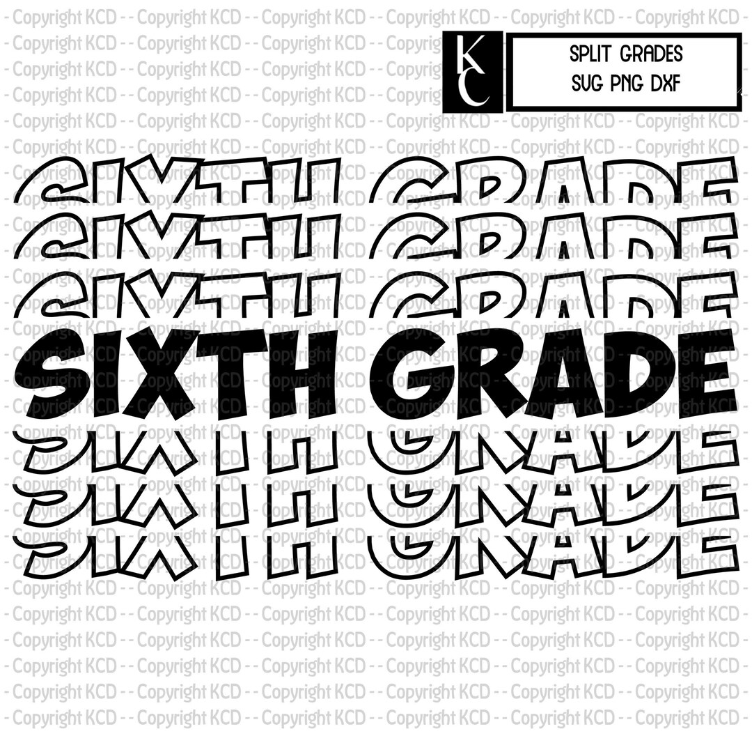 Back to School Grade SVG Cut Files DXF Sublimation Sixth Grade - Etsy