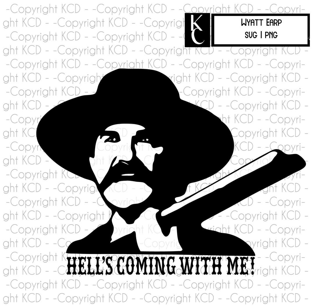Wyatt Earp Clip Art (svg,dxf, Png) Cricut- Layered Cut File- Tombstone ...