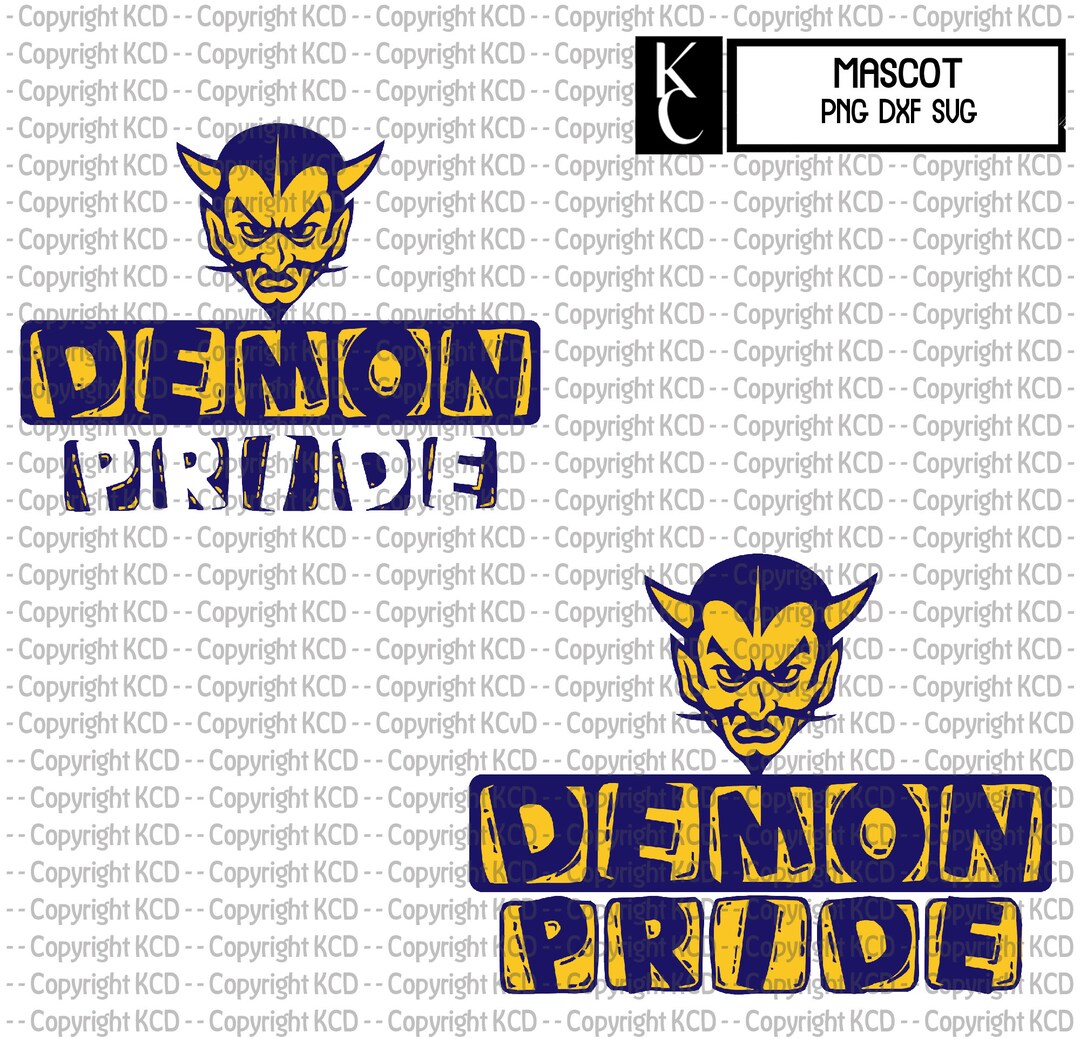 Demon Pride Gold Navy SVG DXF PNG - Etsy