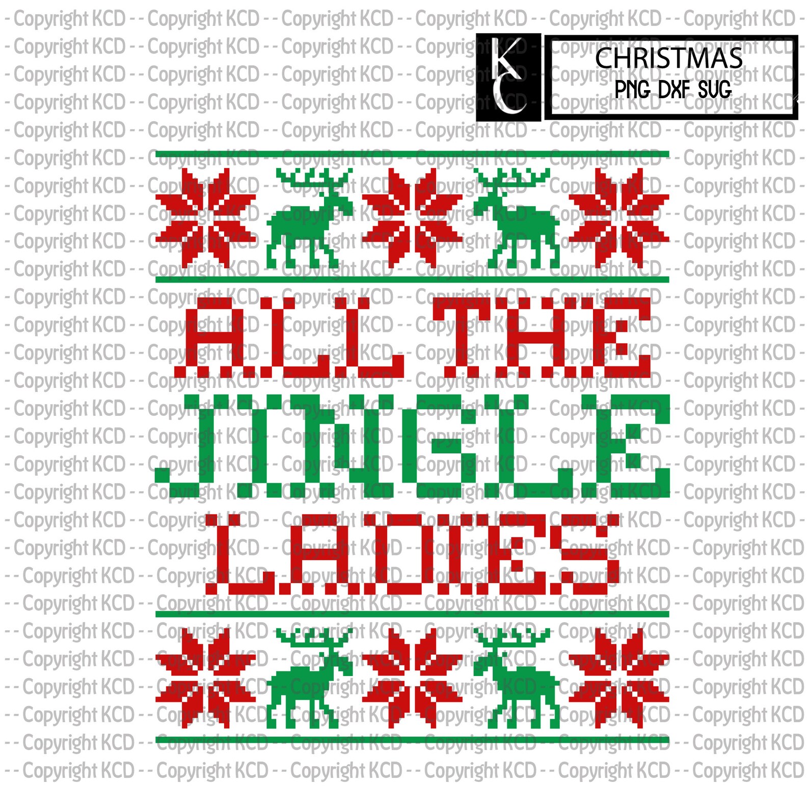All the Jingle Ladies SVG DXF PNG Ugly Christmas Design - Etsy