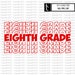 Back to School Grade SVG Cut Files DXF Sublimation Eighth Grade - Etsy