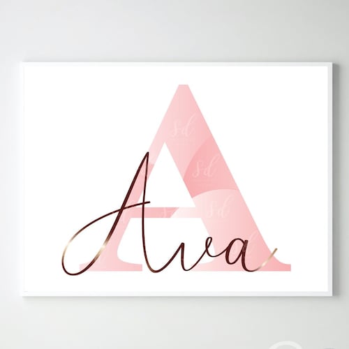 Ava Name Art Poster Name Meaning Girl Gift Nursery Decor | Etsy