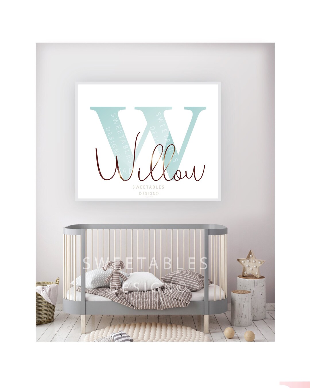 Willow Name Printable Bedroom Wall Art Children's Room - Etsy
