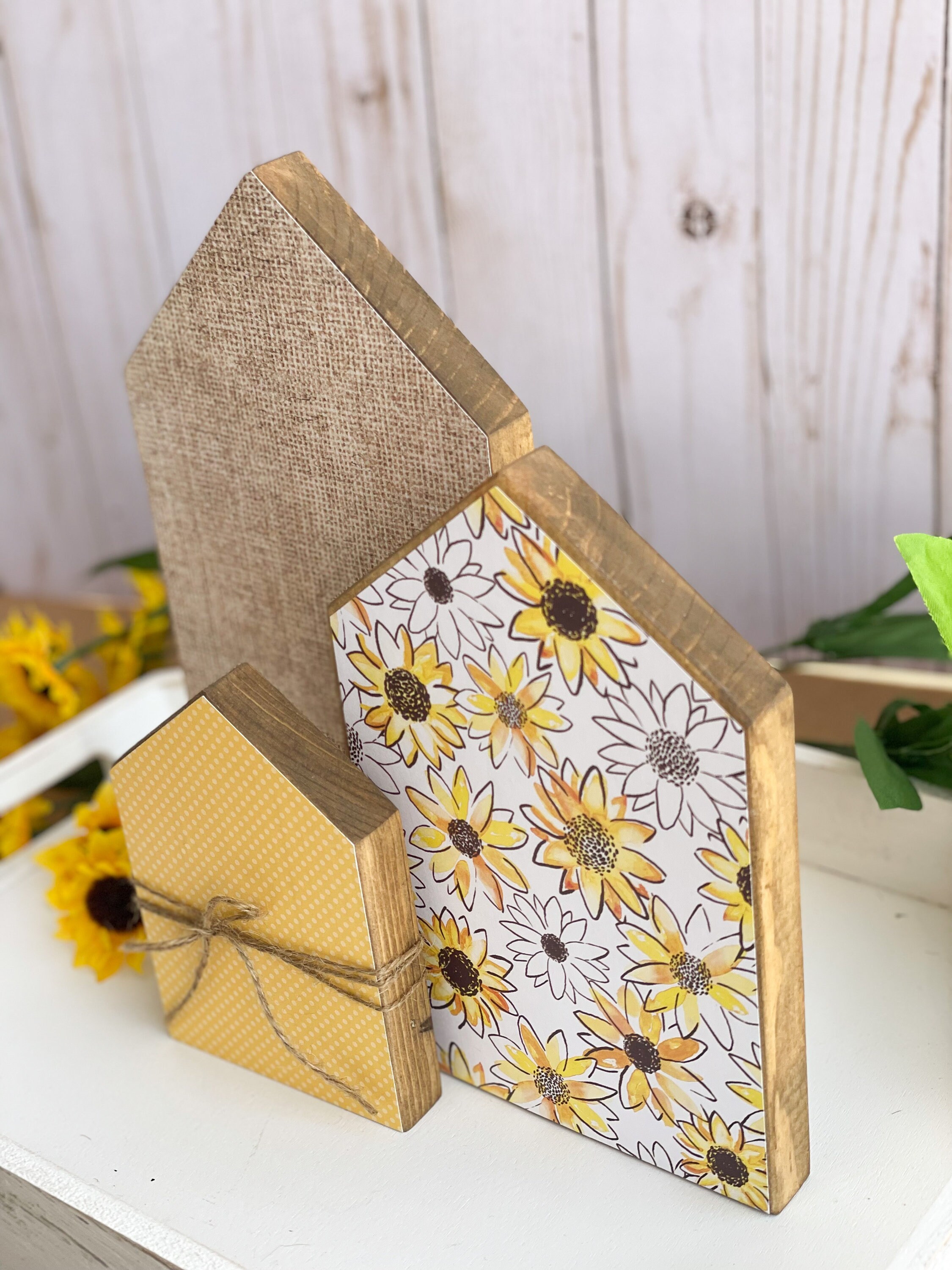 Sunflower Farmhouse Decor, Tiered Tray House Set - Etsy